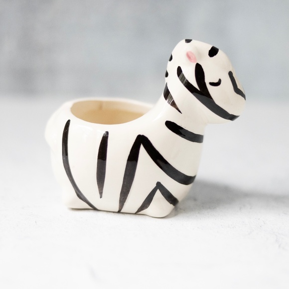 Unmarked | Accents | Zebra Ceramic Planter For Small Plant Or Succulent ...
